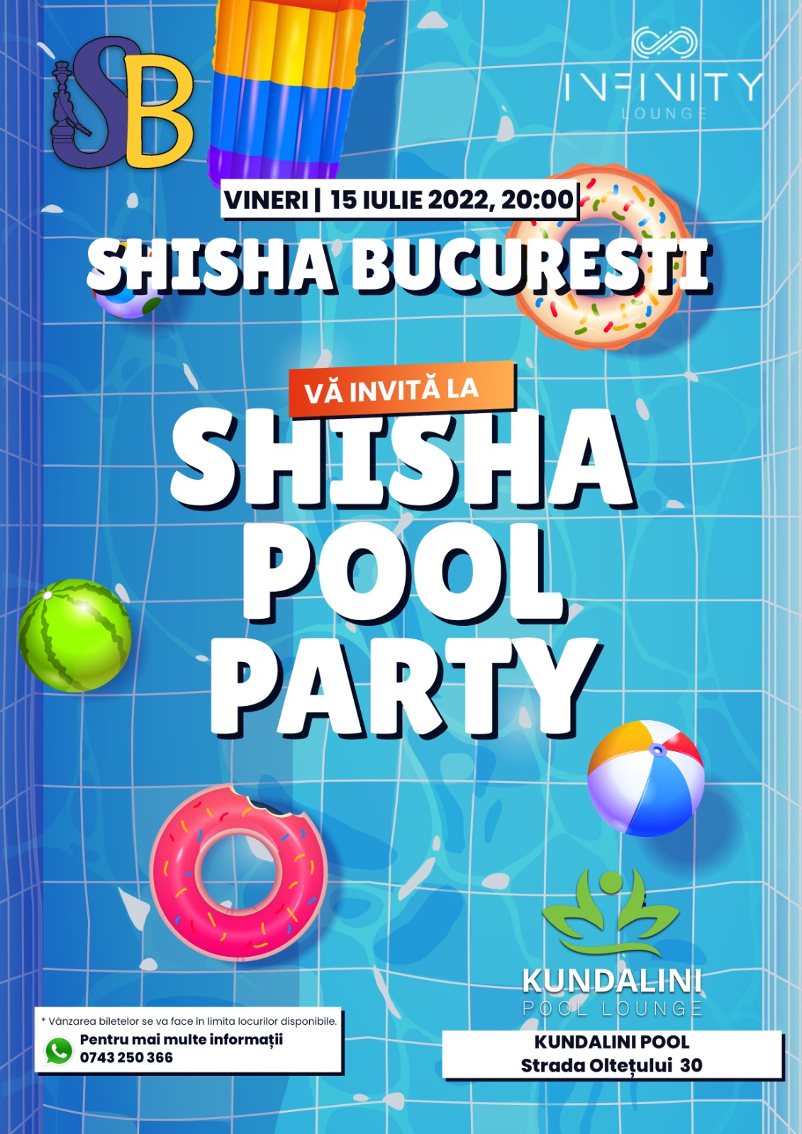 Bilete: Kundalini Shisha Pool Party, 15 iulie 2022, 20.00, București