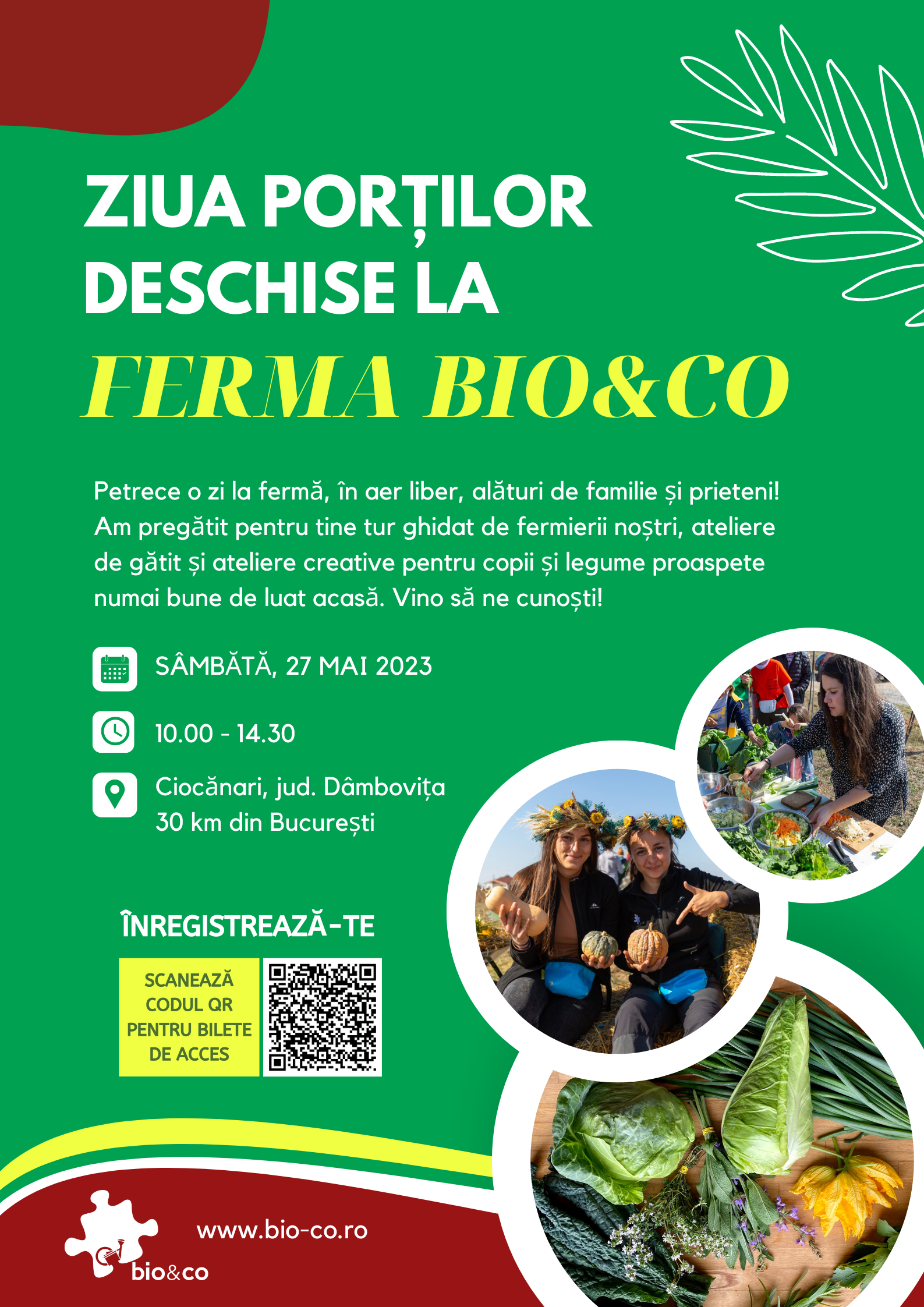 Bilete: Ziua portilor deschise la ferma Bio&, 27 mai 2023, 10.00, Ciocănari