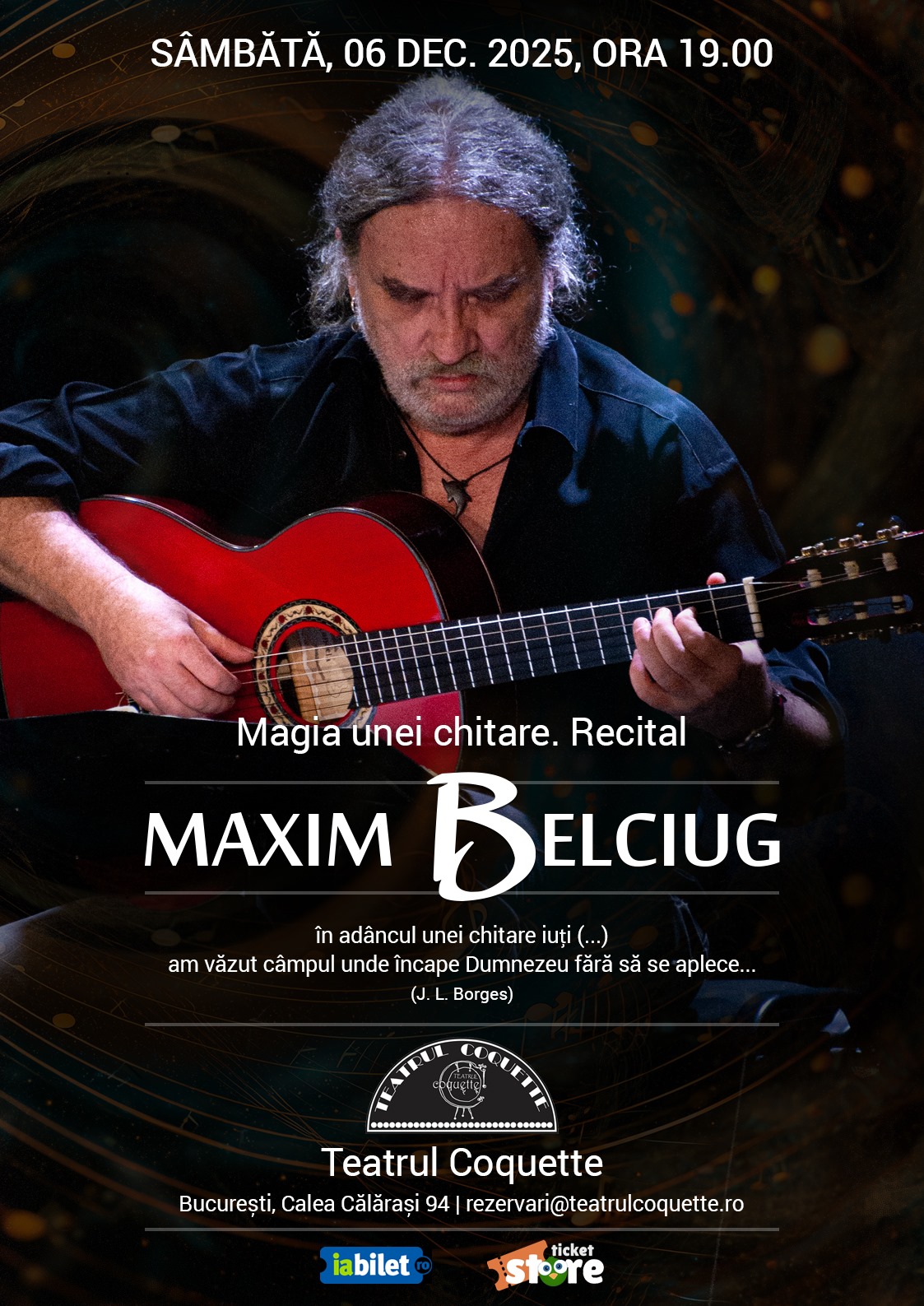 Bilete: Magia unei chitare- Maxim Belciug, 6 decembrie 2025, 19.00 ...